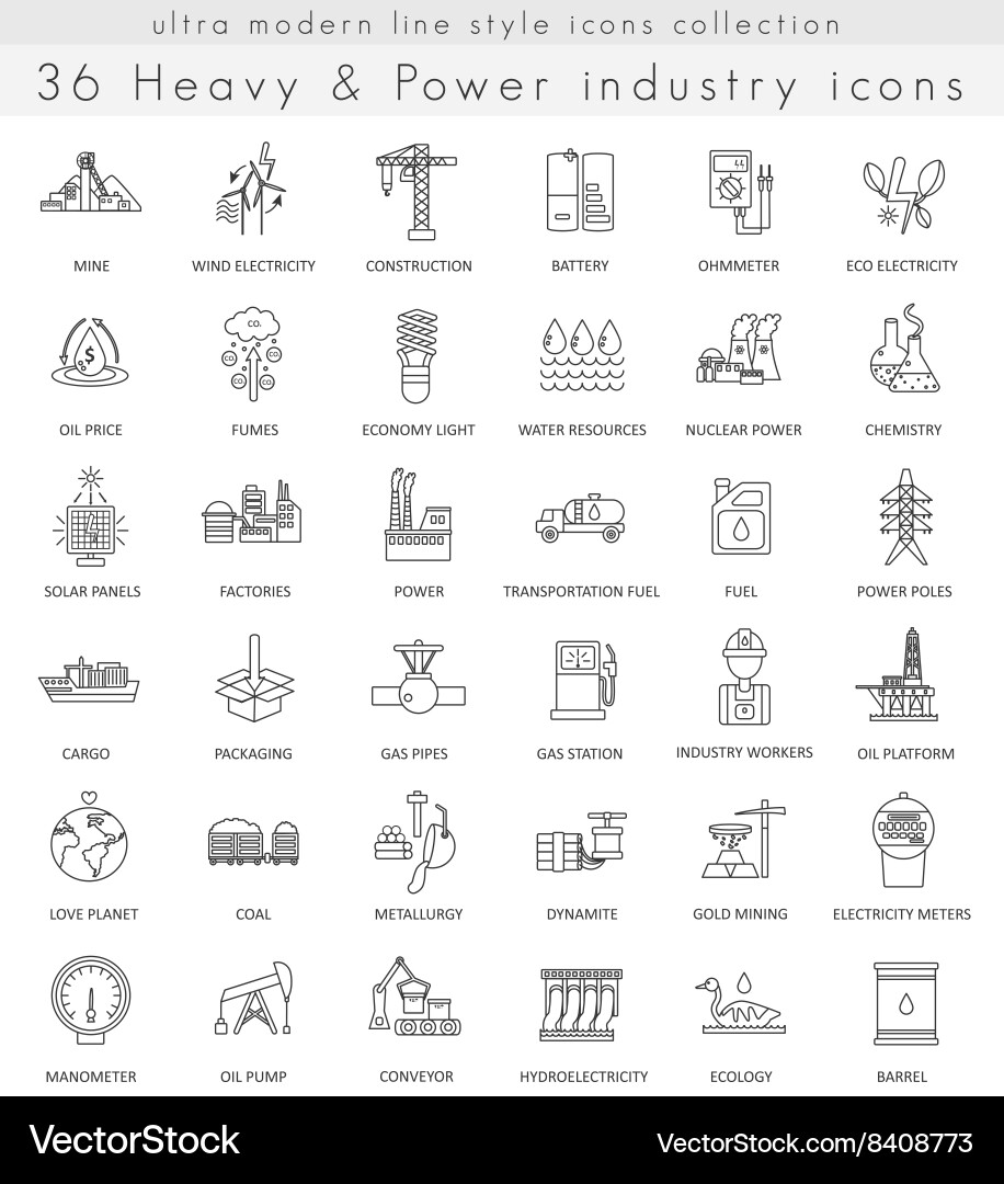 Heavy and power industry ultra modern Royalty Free Vector
