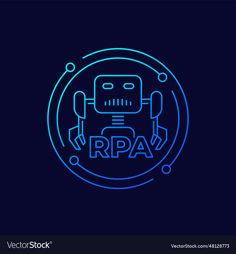 Rpa bot icon robotic process automation Royalty Free Vector