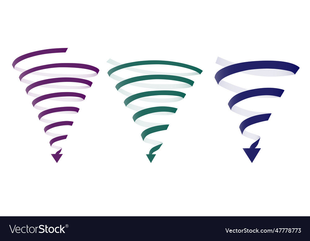 Set of colorful spiral arrows Royalty Free Vector Image Set of colorful spiral arrows Royalty Free Vector Image
