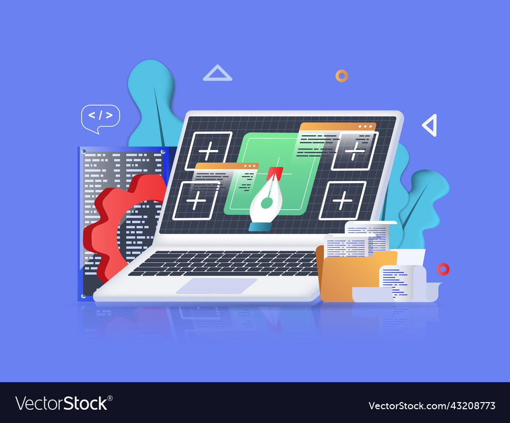 Web development concept 3d icon Royalty Free Vector Image