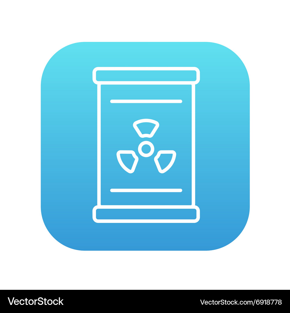 Barrel with ionizing radiation sign line icon Vector Image