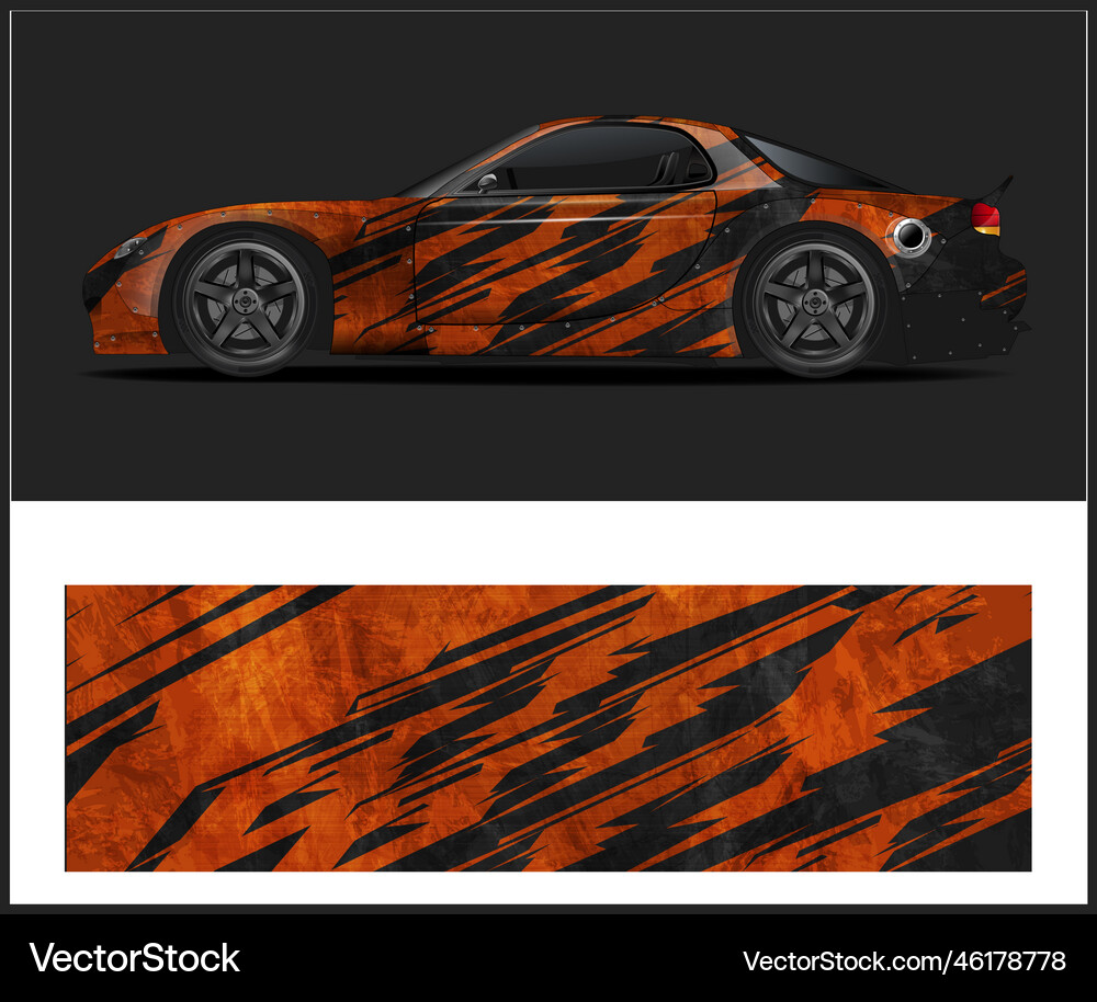 Car wrap decal vinyl for racing wrap graphics Vector Image
