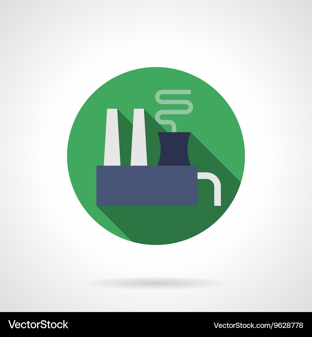 Chemical factory round flat icon Royalty Free Vector Image