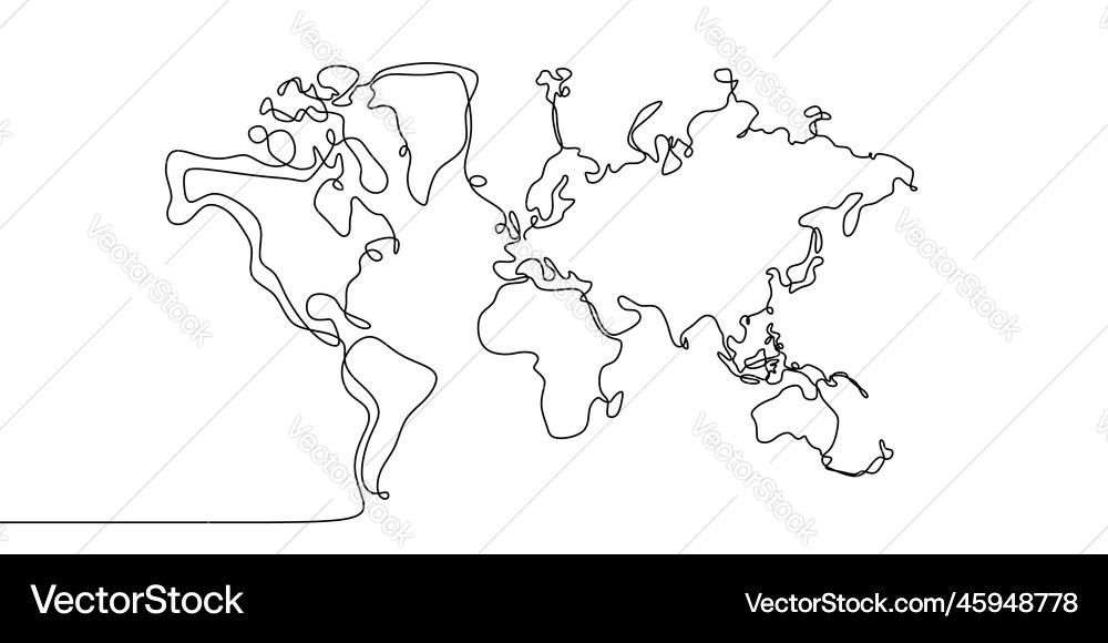 Continuous line drawing of globes earth globe Vector Image