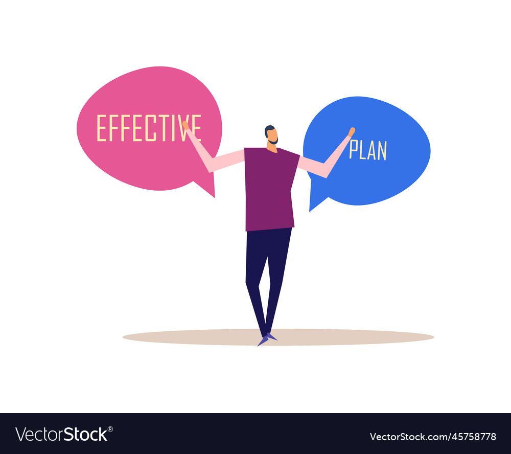 Effective plan management composition Royalty Free Vector