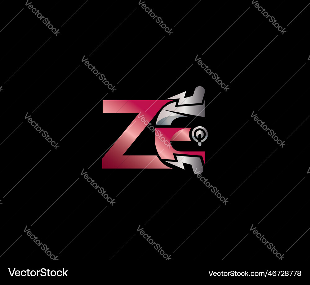 Electric energy ze letter creative design logo Vector Image