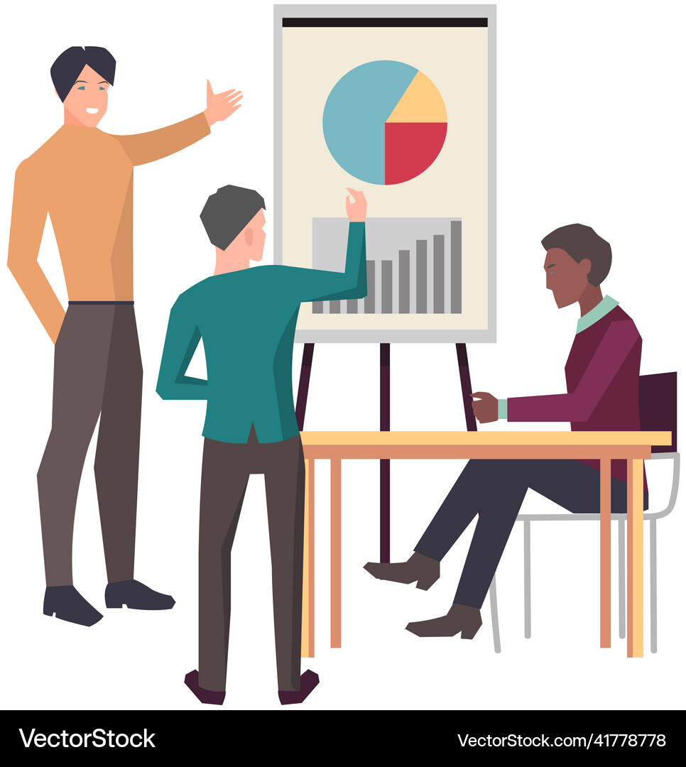 Meeting to discuss starting project business plan Vector Image