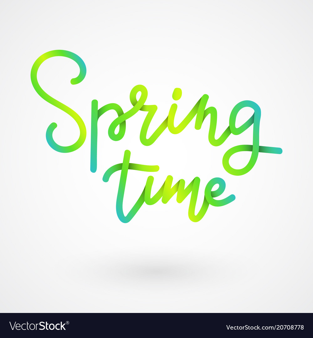 Spring lettering spring time paper cut lettering Vector Image