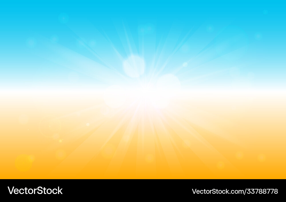 Summer themed banner with hot sunshine Royalty Free Vector