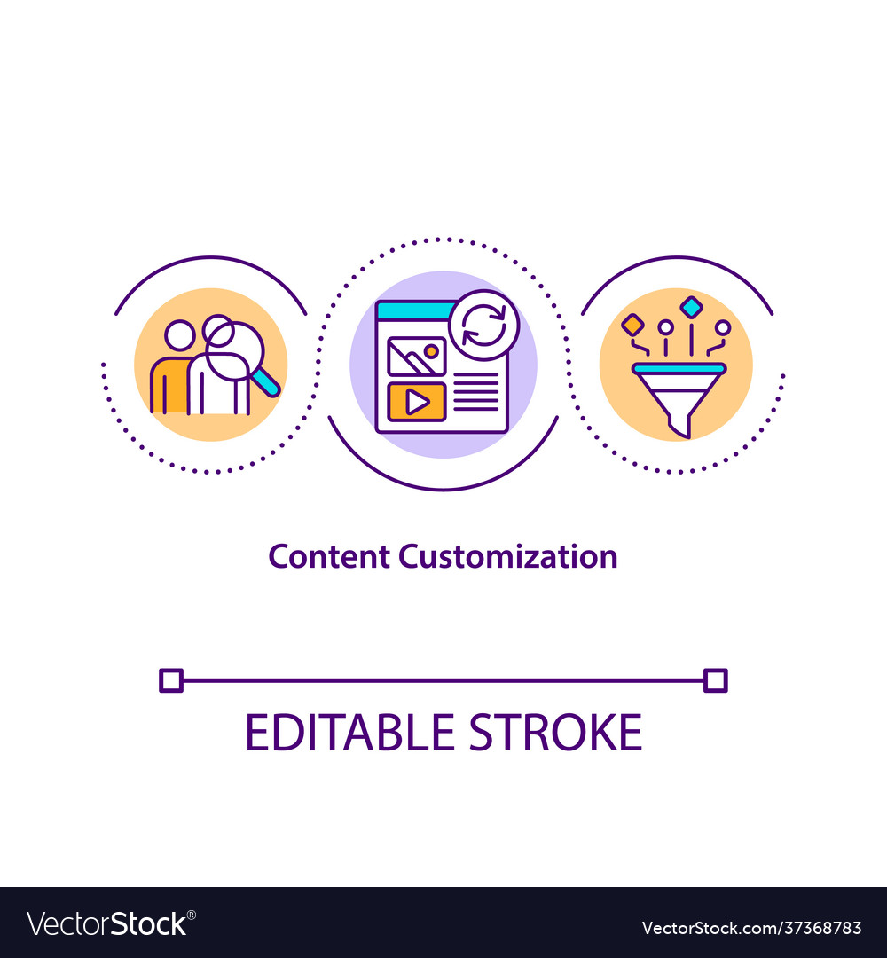 Content customization concept icon Royalty Free Vector Image