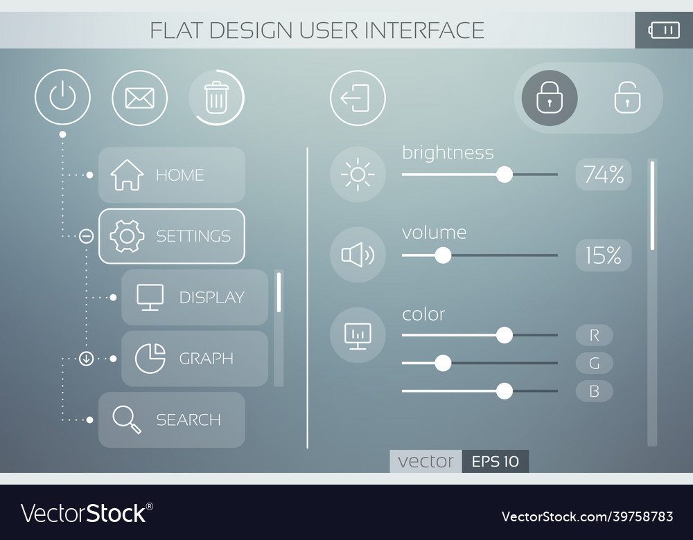 Flat ui template Royalty Free Vector Image - VectorStock