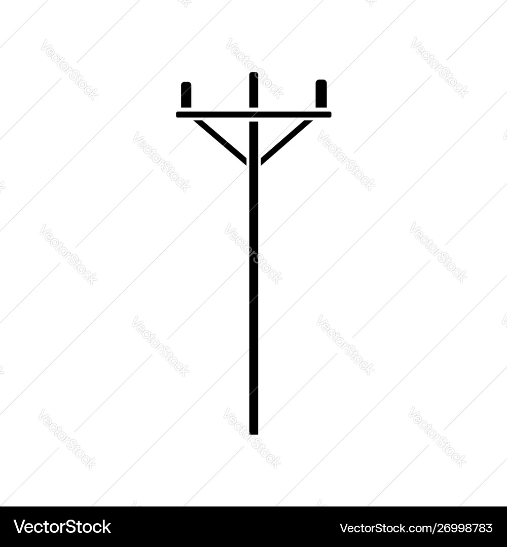Glyph wood power line icon simple Royalty Free Vector Image