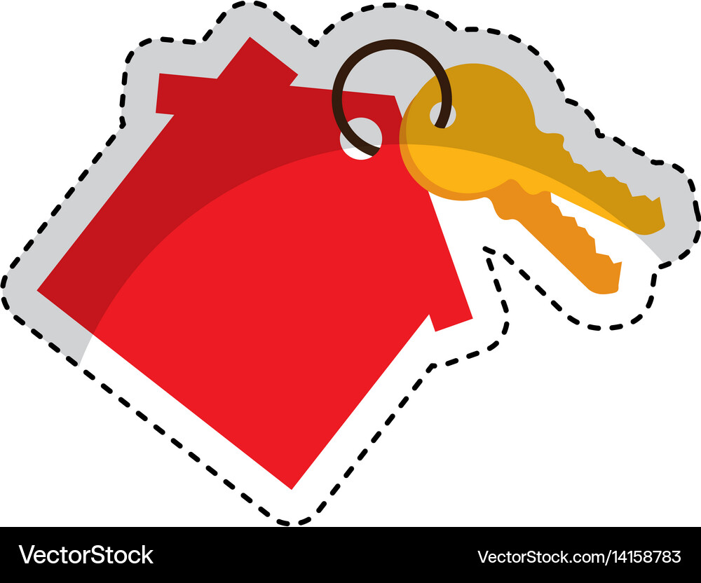 Key house silhouette isolated icon Royalty Free Vector Image