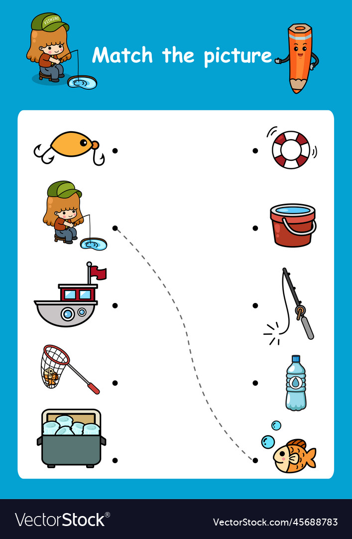 Match the picture education game for children Vector Image
