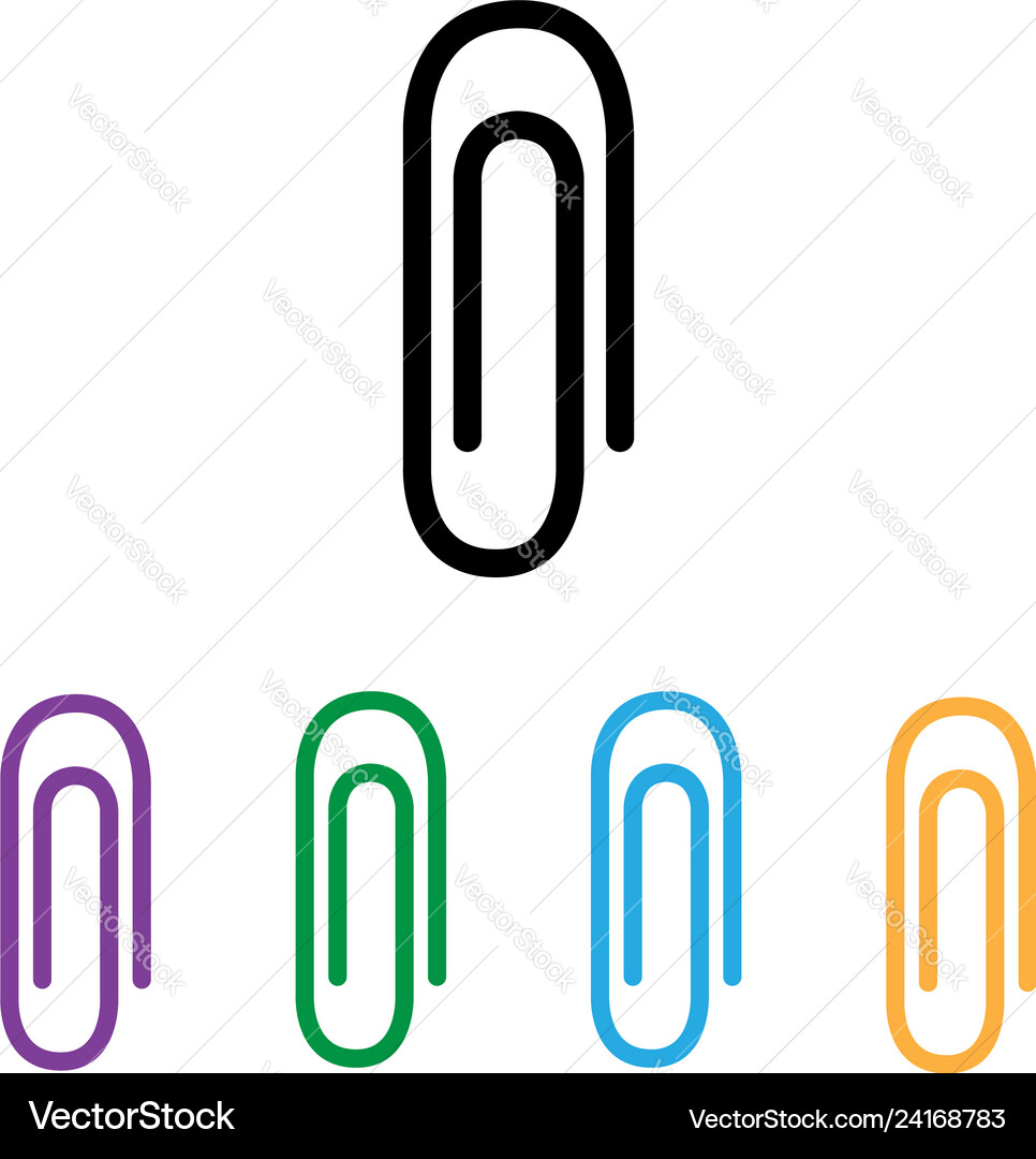 Paper clip icon flat isolated on white Royalty Free Vector