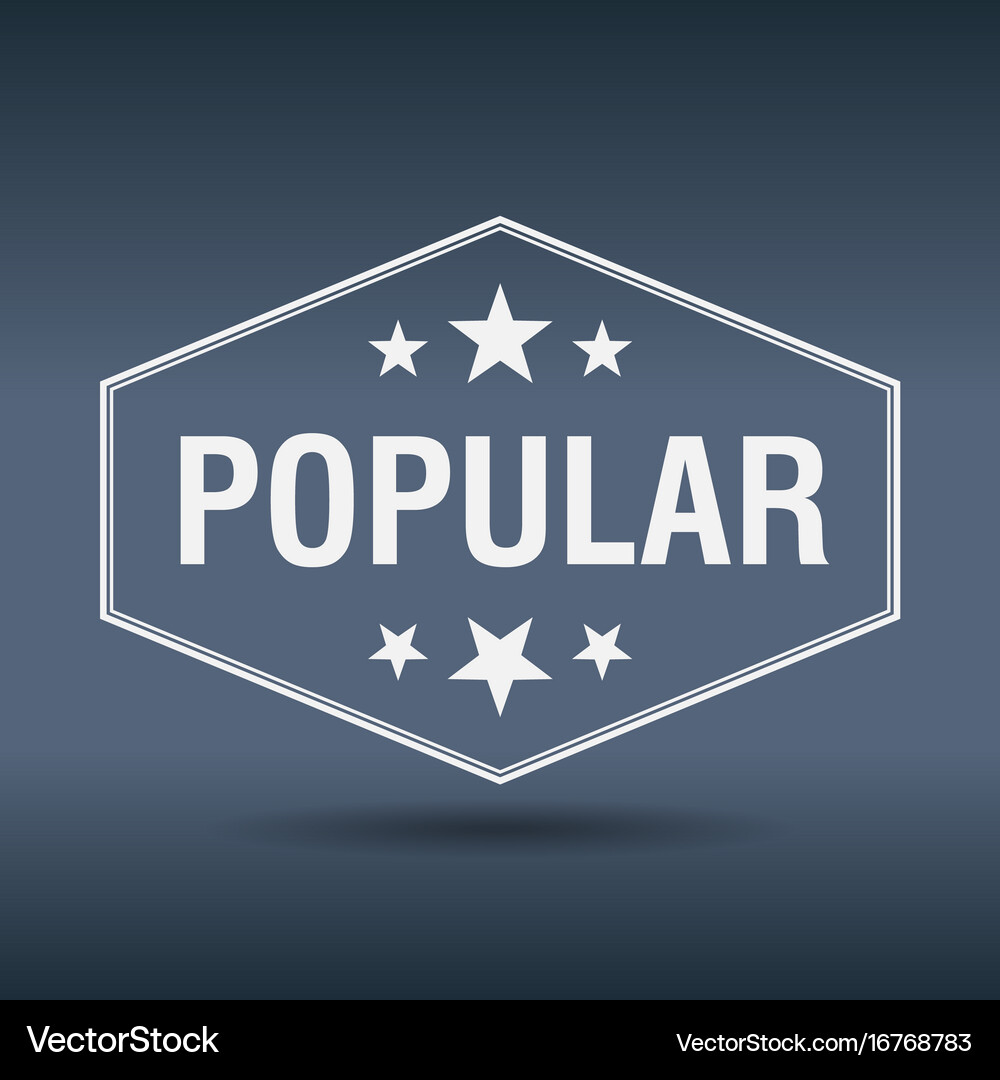 Popular hexagonal white vintage retro style label Vector Image