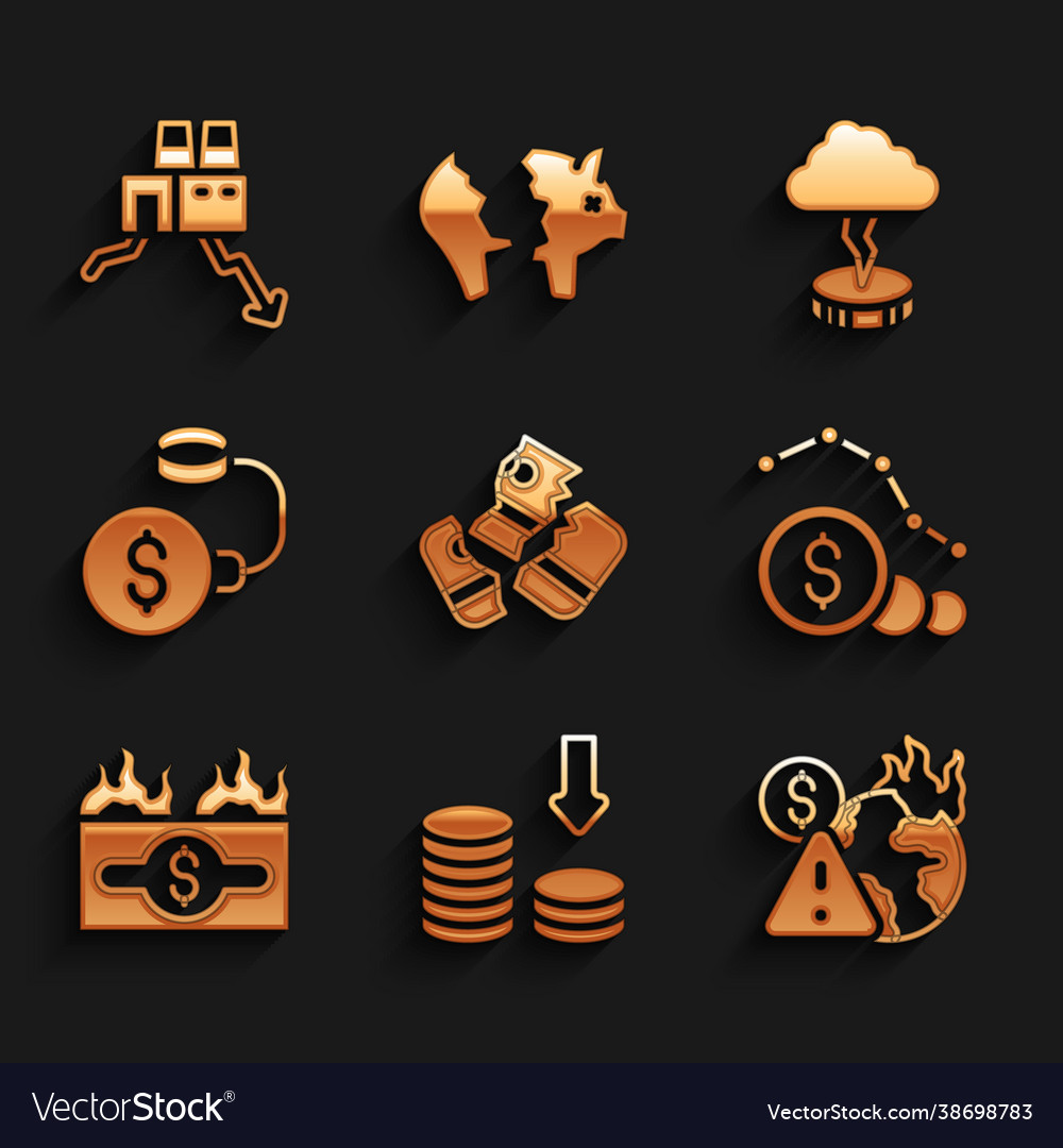 Set credit card dollar rate decrease global Vector Image