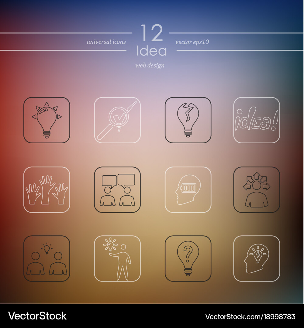 Set of idea icons Royalty Free Vector Image - VectorStock