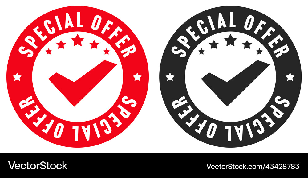 Special offer promotion sticker design template Vector Image
