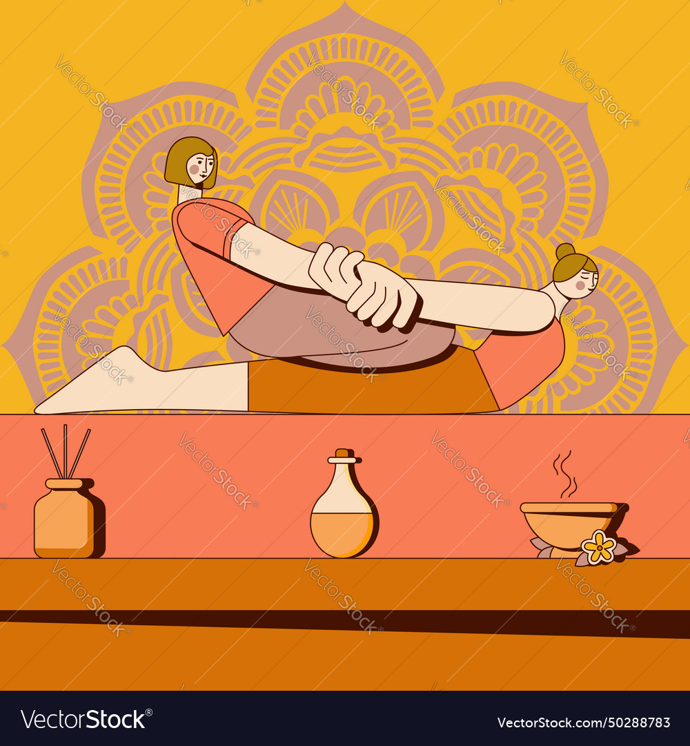 Thai Massage Treatment Royalty Free Vector Image