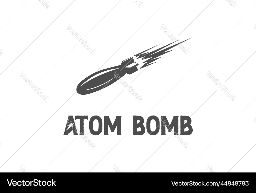 Vintage retro sky flying atom or nuclear bomb Vector Image