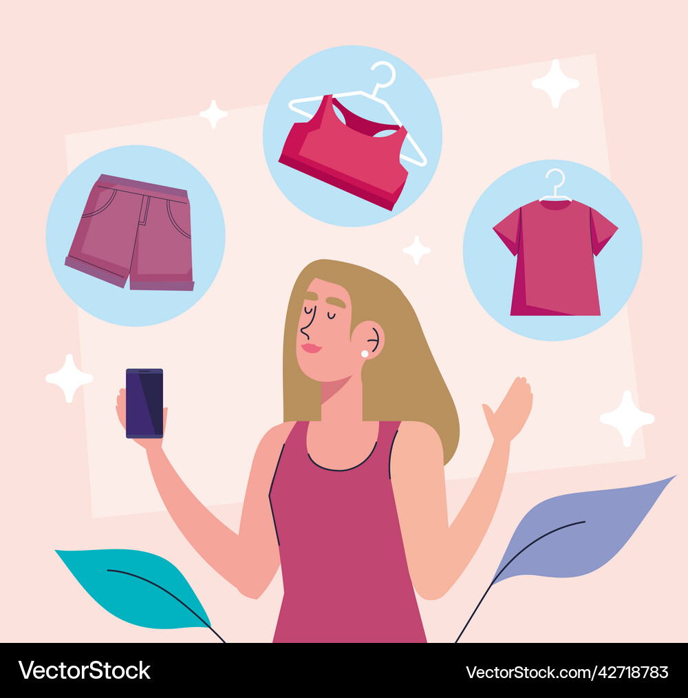 Woman and clothes Royalty Free Vector Image - VectorStock