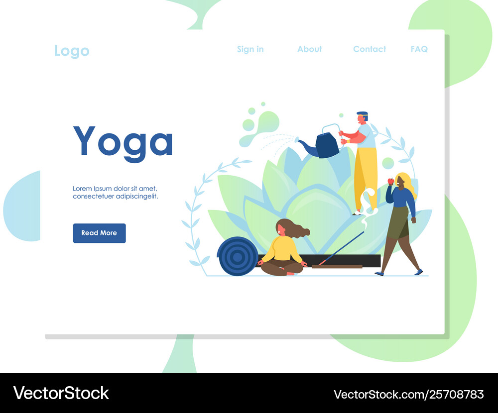Yoga website landing page design template Vector Image
