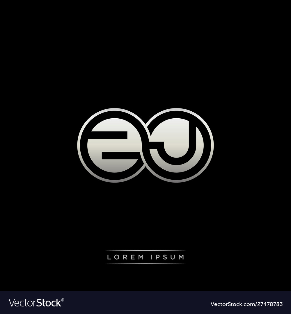 Zj initial letter linked circle capital monogram Vector Image