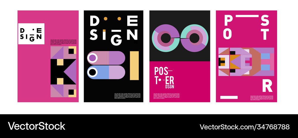Abstract colorful collage poster design template Vector Image