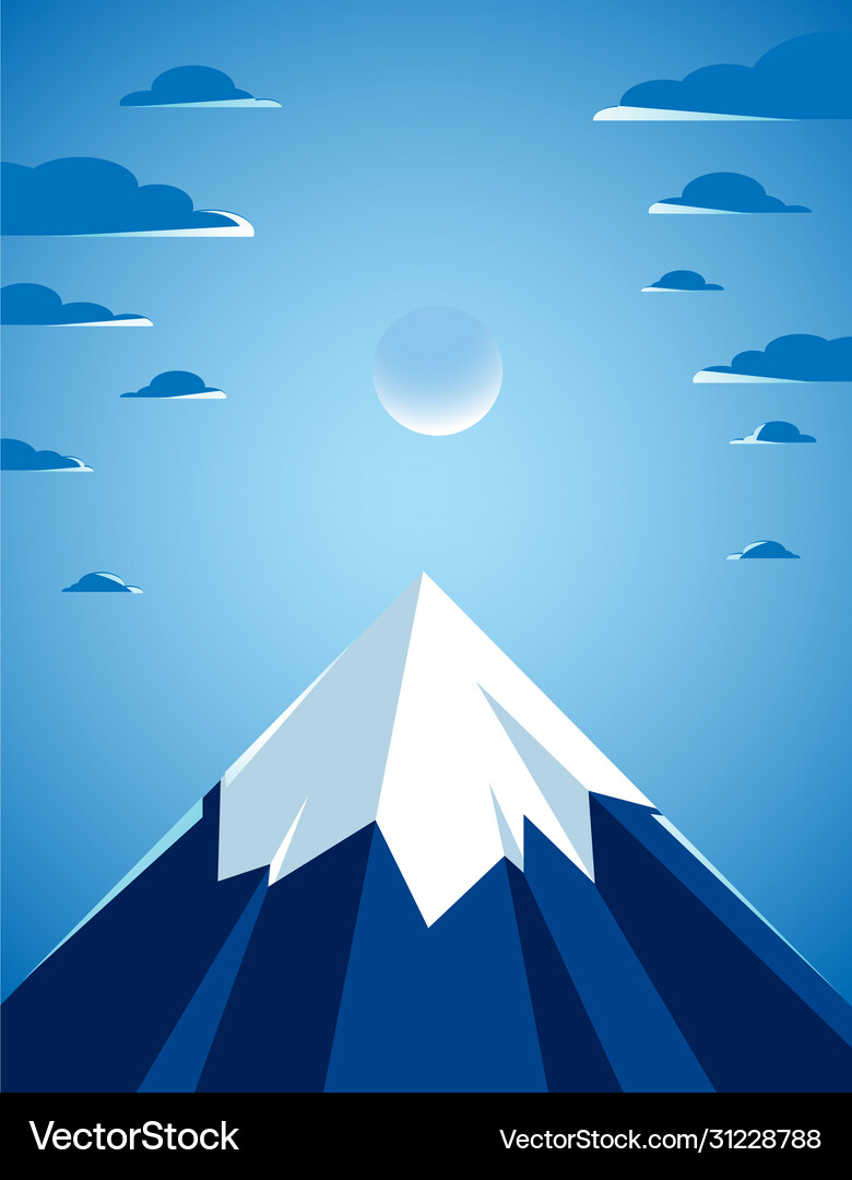 Beautiful mountain landscape with moon Royalty Free Vector