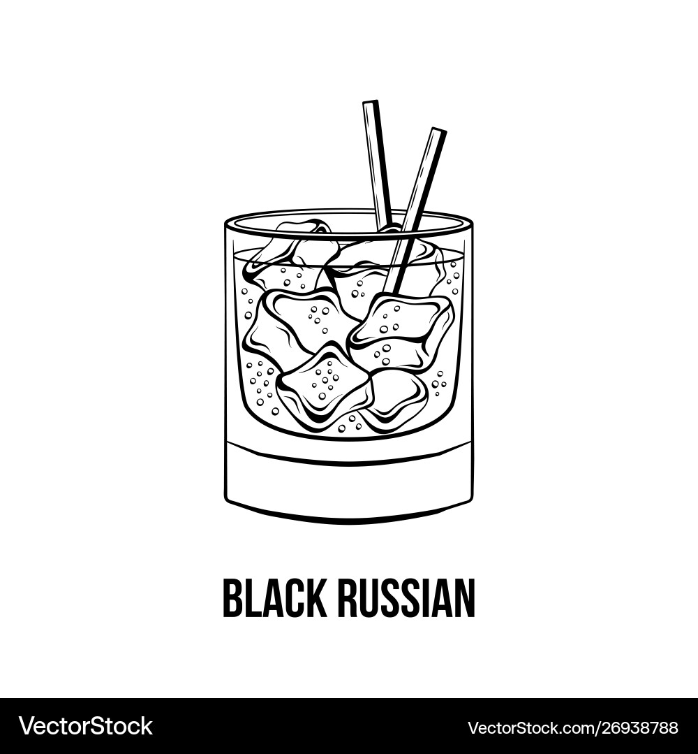 Black russian cocktail Royalty Free Vector Image