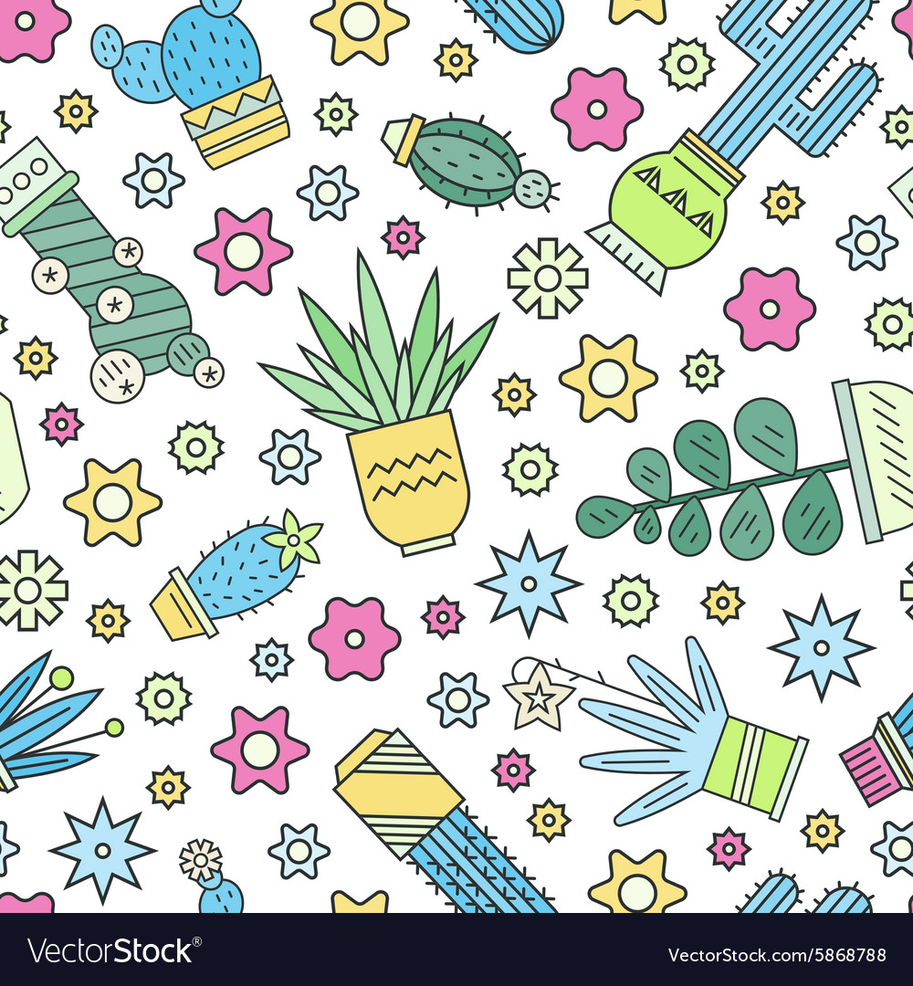 Cactus pattern Royalty Free Vector Image - VectorStock
