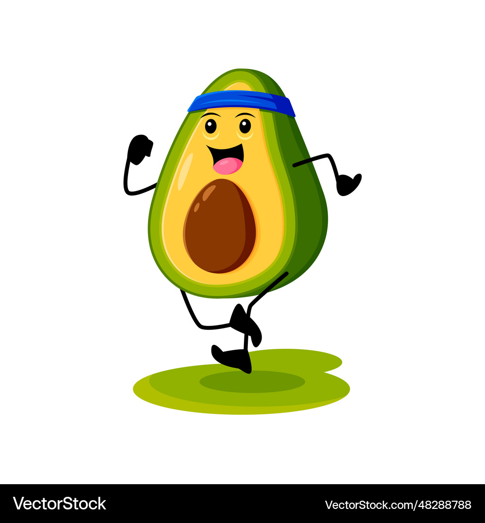 Cartoon running mexican avocado character Vector Image