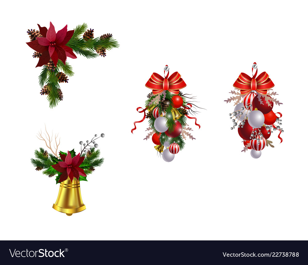 Christmas decoration set Royalty Free Vector Image