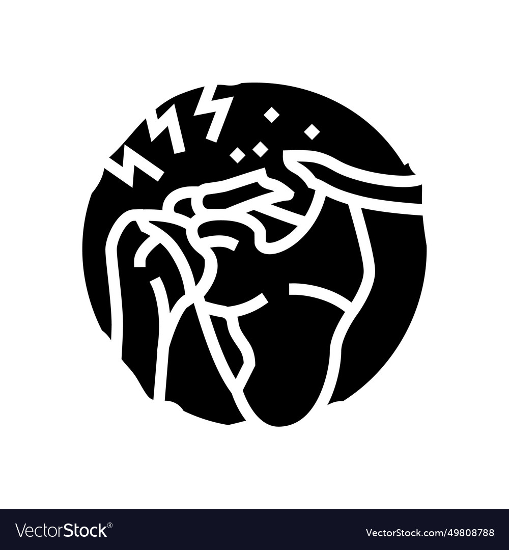 Clavicle fracture osteoporosis bone glyph icon Vector Image Clavicle fracture osteoporosis bone glyph icon Vector Image