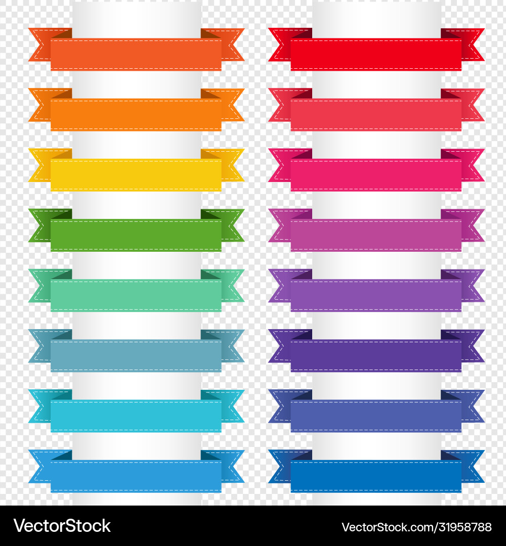 Colorful big ribbons collection isolated Vector Image