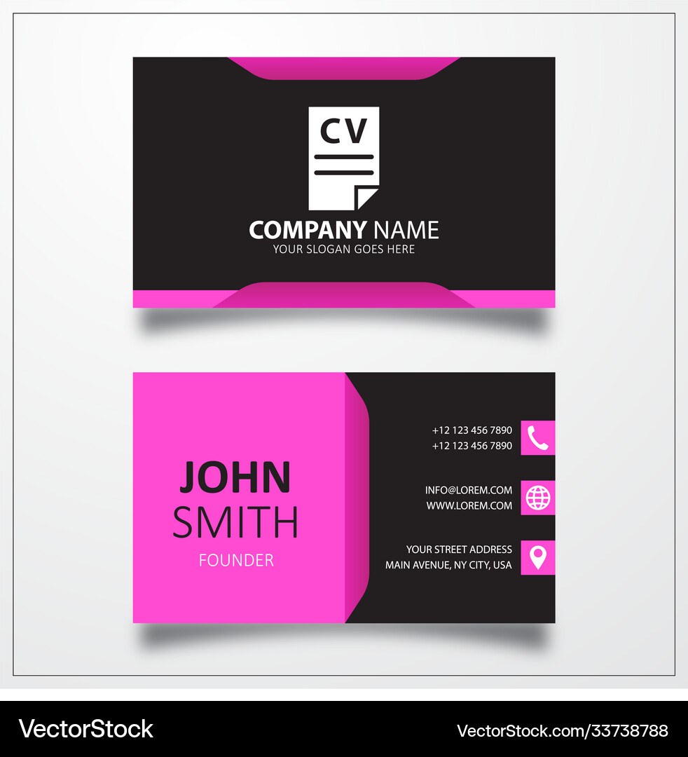 Cv resume business card template Royalty Free Vector Image