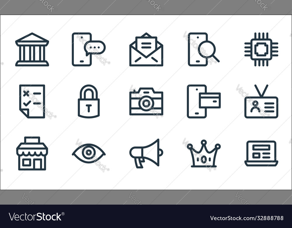 Digital marketing line icons linear set quality Vector Image