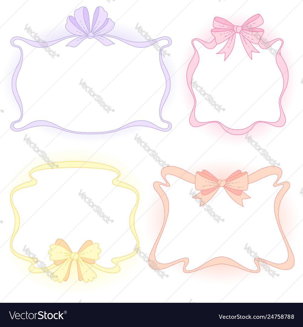 Frames With Bows Royalty Free Vector Image Vectorstock