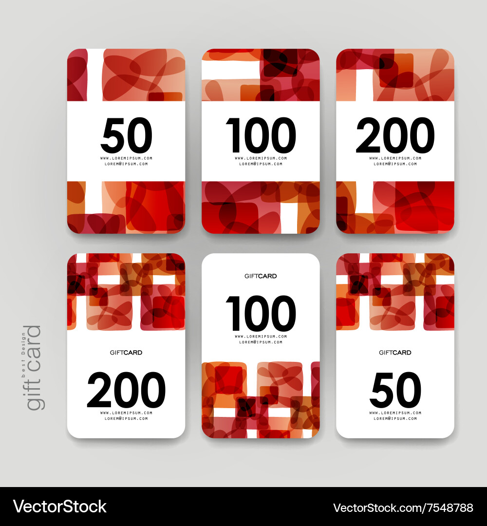 Gift coupon discount card template with abstract Vector Image