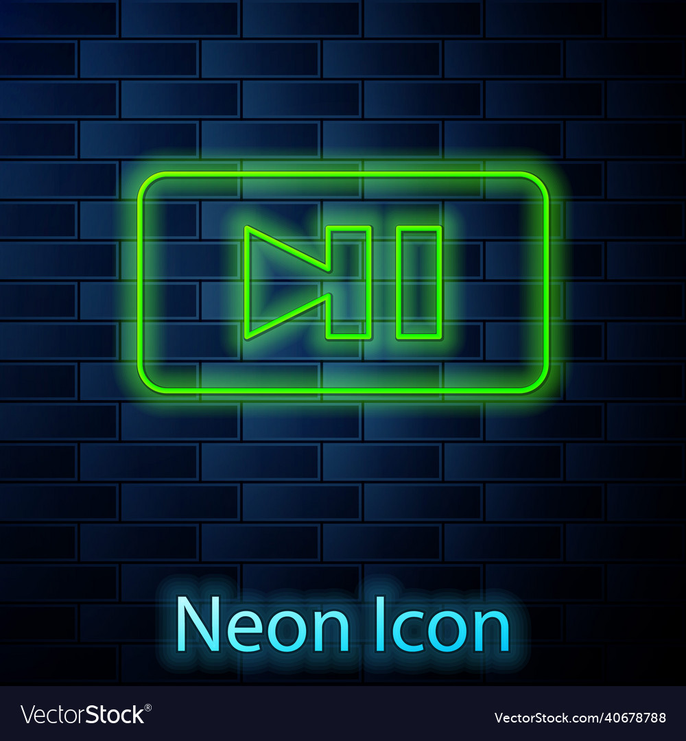 Glowing neon line pause button icon isolated Vector Image Glowing neon line pause button icon isolated Vector Image