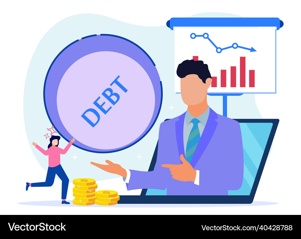 Graphic cartoon character of financial problem Vector Image