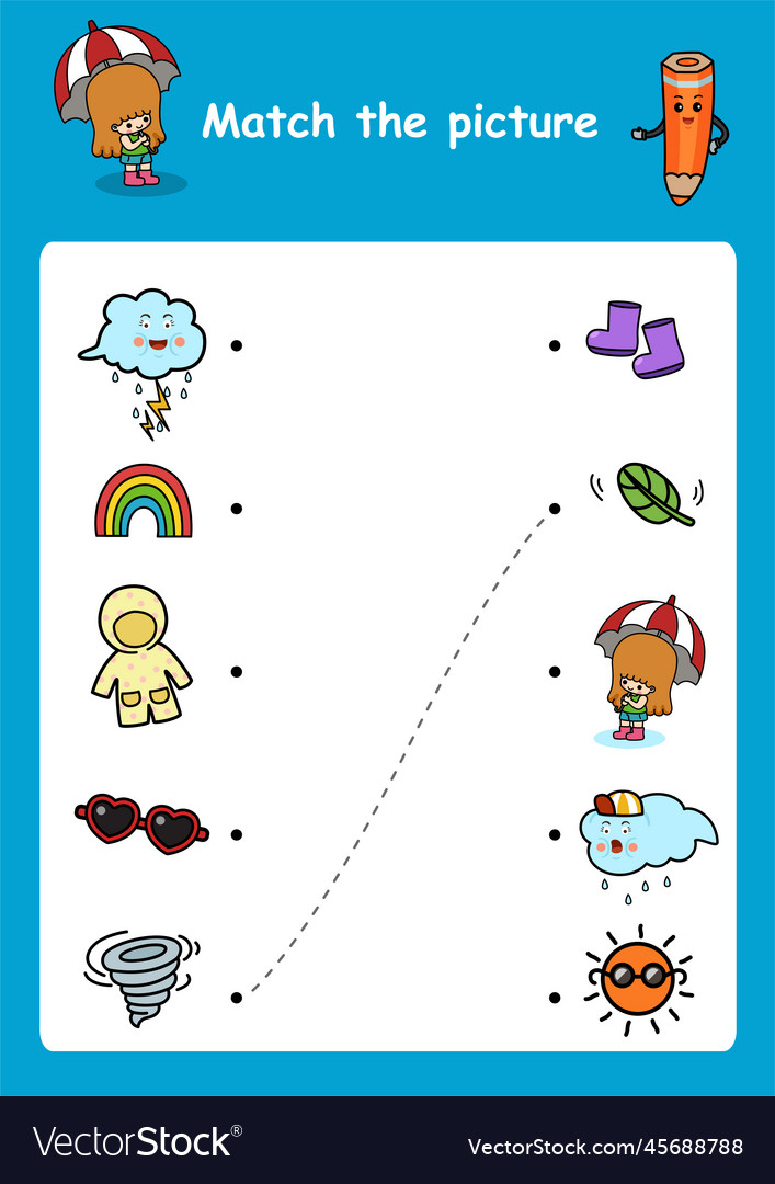 Match the picture education game for children Vector Image