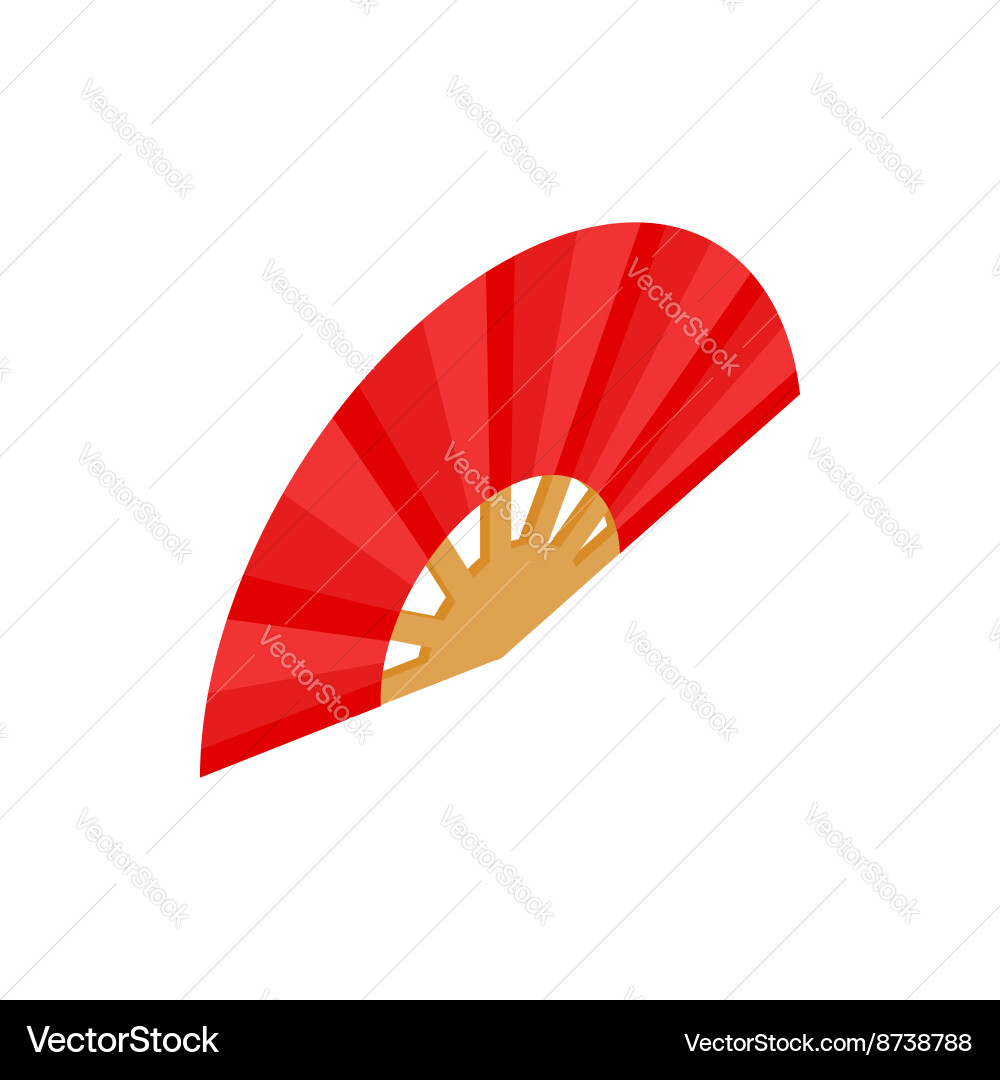 Red open hand fan icon isometric 3d style Vector Image