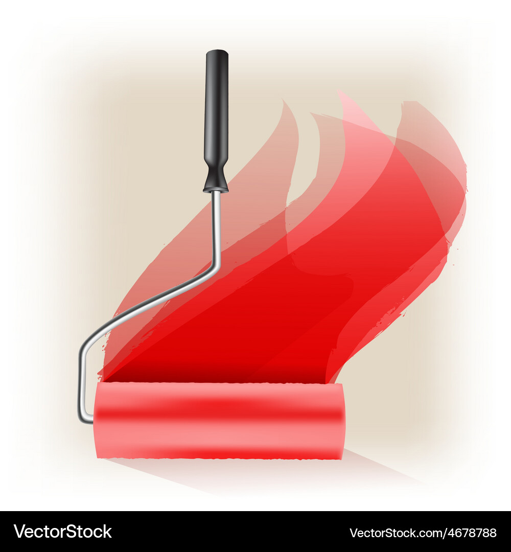 Roller brush Royalty Free Vector Image - VectorStock