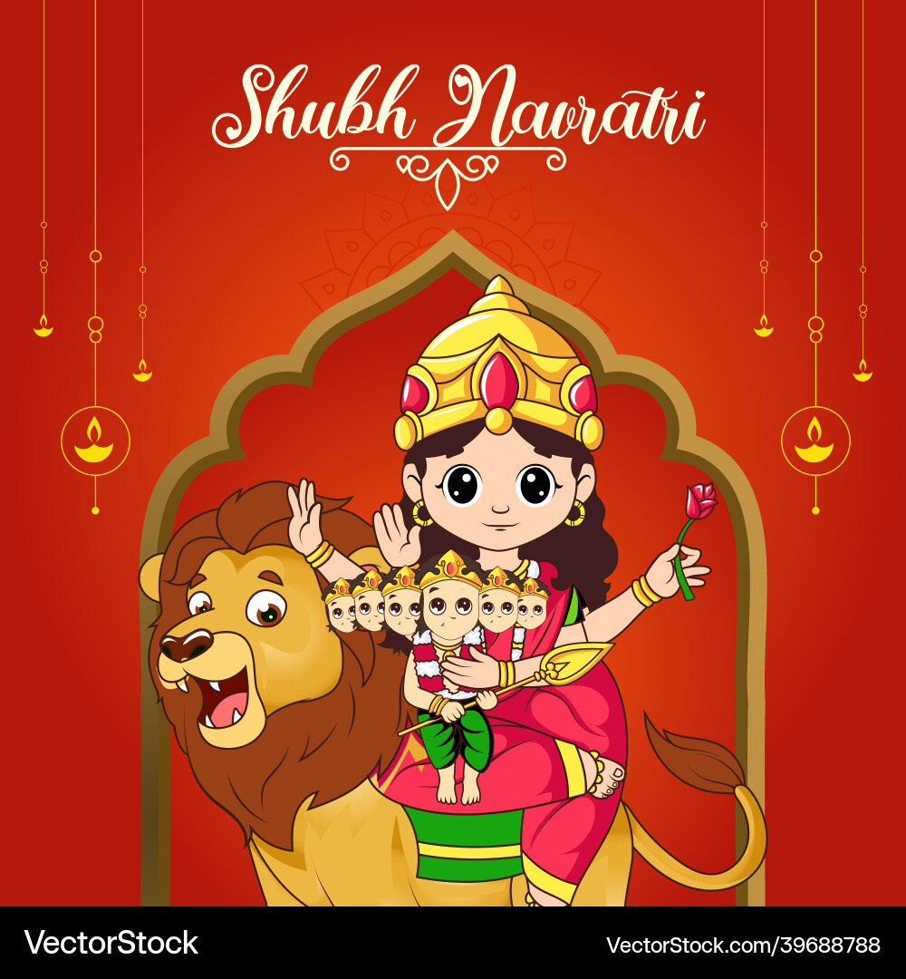 Shubh navratri banner design Royalty Free Vector Image