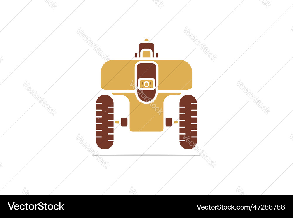 Smart farming industry robot logo design Vector Image