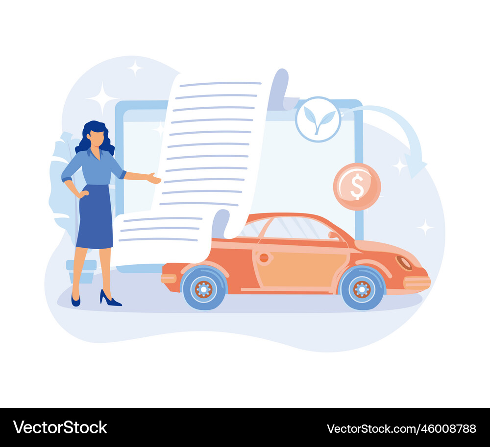 Sustainability characters calculating and paying Vector Image