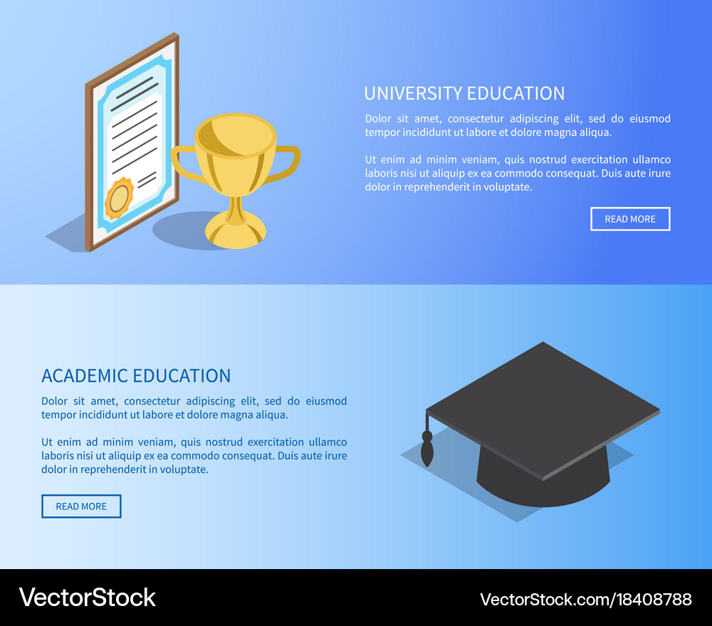University and academic education internet page Vector Image