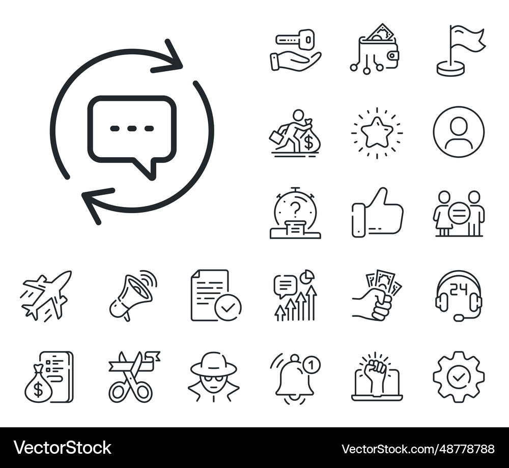 Update comments line icon chat sign salaryman Vector Image